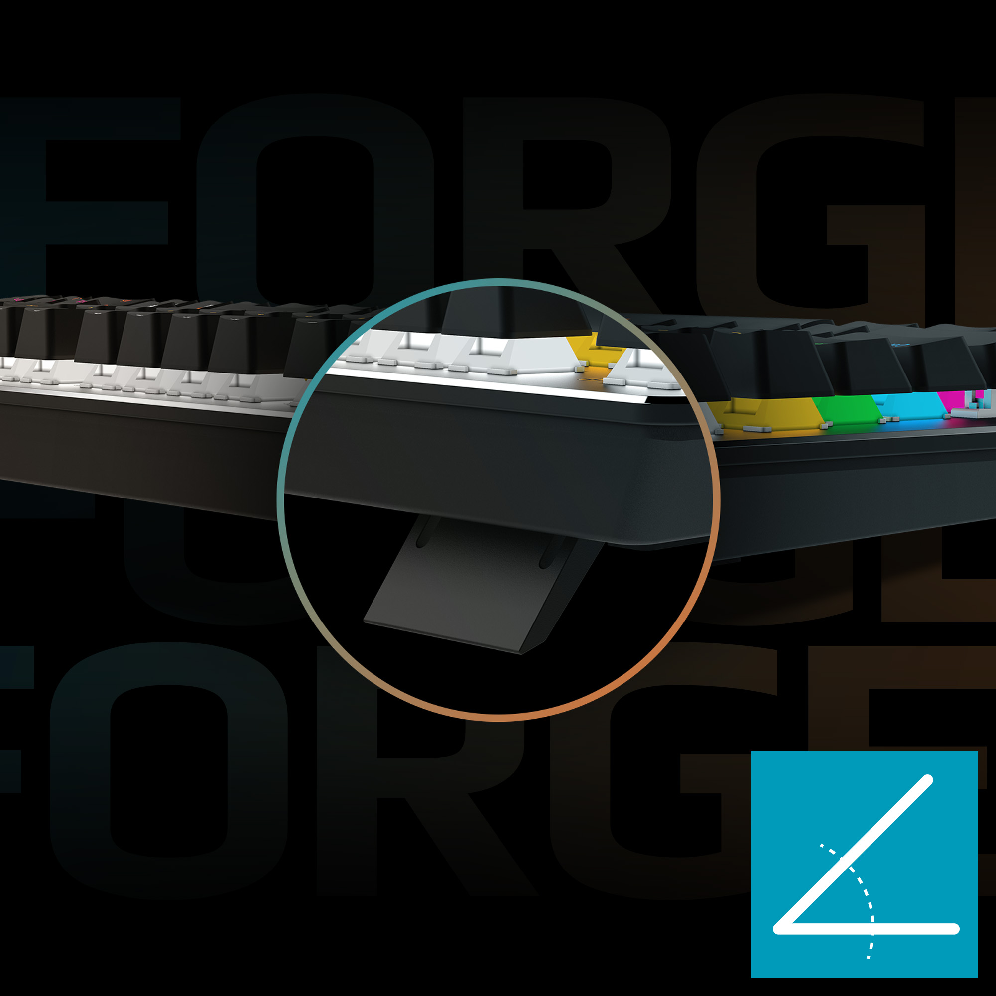 MSI FORGE GK300 Gaming Keyboard - Clicky Blue Mechanical Switches, 9-Mode RGB, Ergonomic Keycaps ...